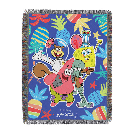 Nickelodeon Spongebob Squarepants Group Pic Woven Tapestry Wall Hangin