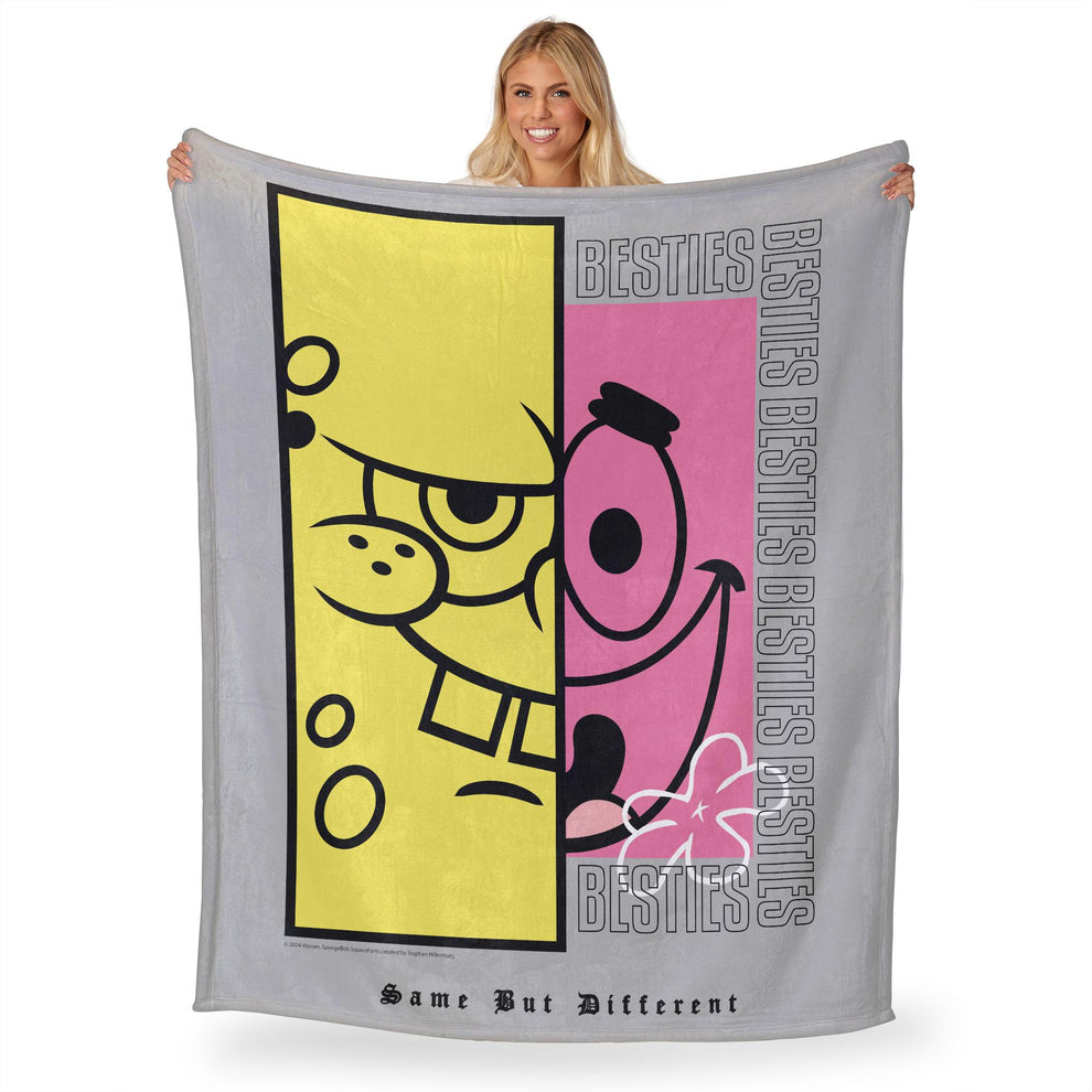 Nickelodeon Spongebob Squarepants Besties Silk Touch Throw Blanket 50x
