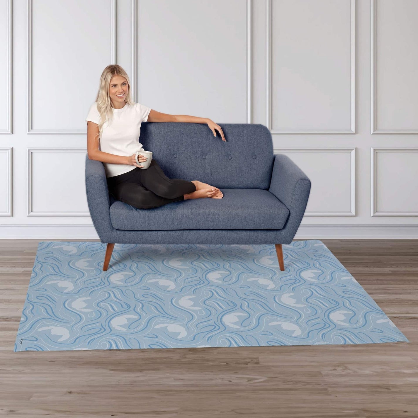 Disney Lilo and Stitch Stitch Swirl Washable Rug 62X84 Inches