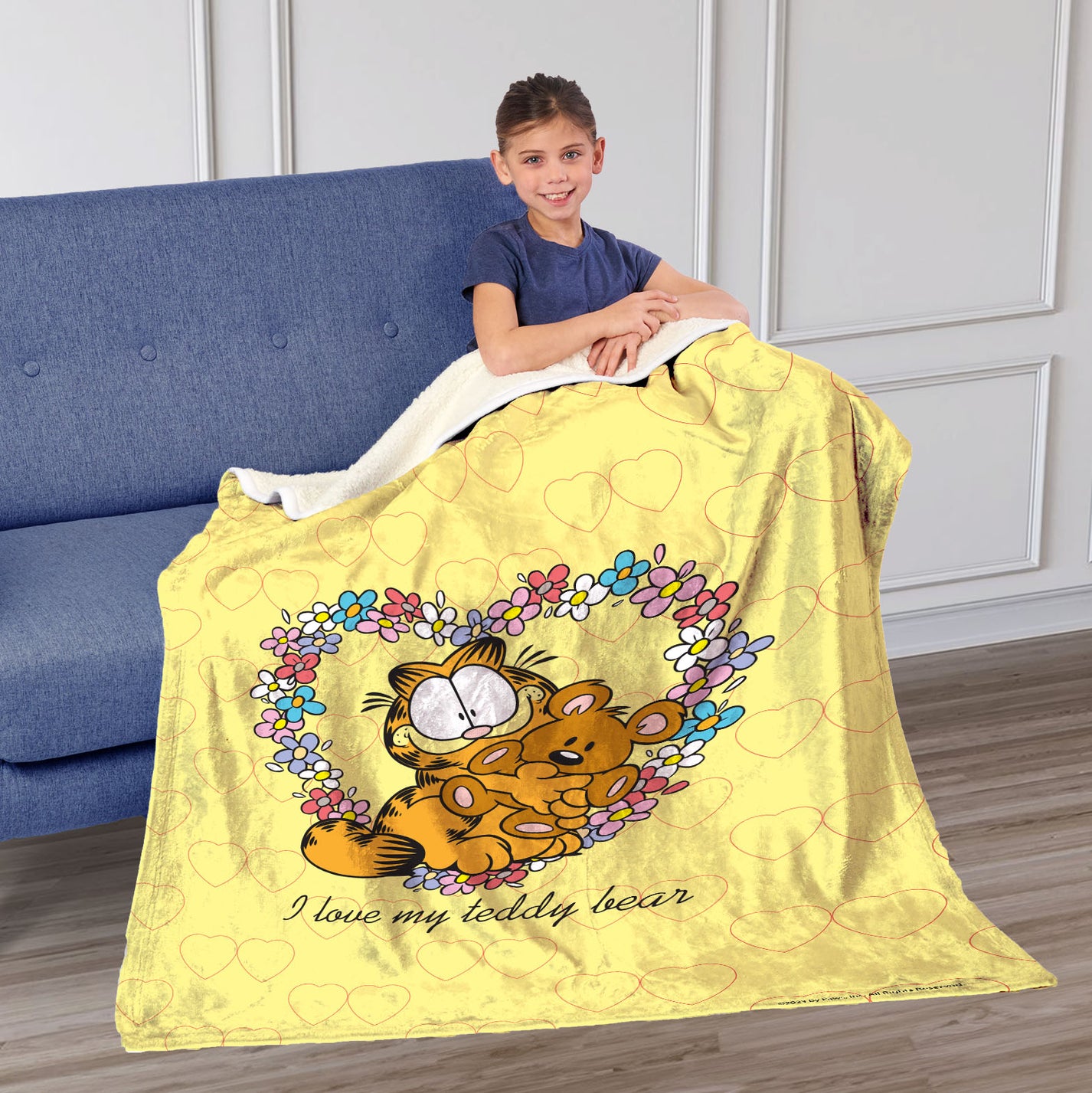 Nickelodeon Garfield Teddy Bear Silk Touch Sherpa Throw Blanket 50x60