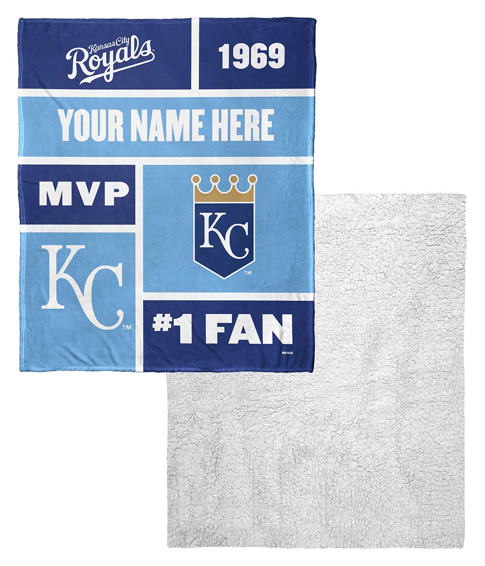 MLB Royals Colorblock Personalized Silk Touch Sherpa Throw