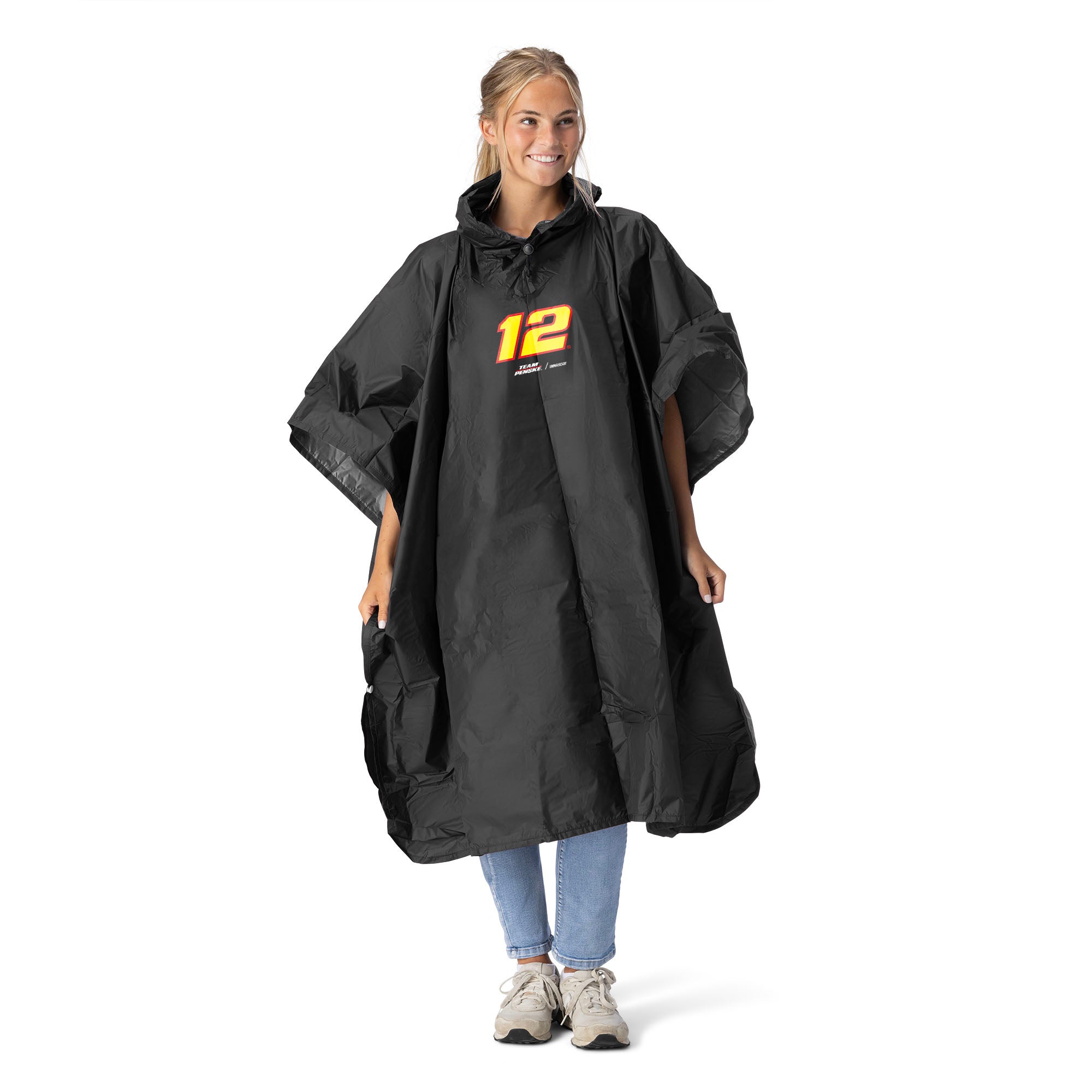 NASCAR Ryan Blaney Number Black Pullover Poncho 49x44 inches