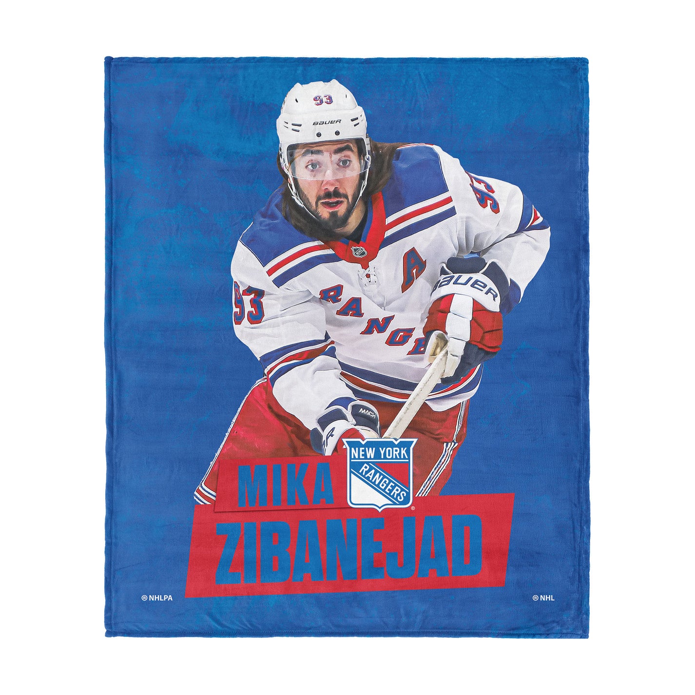 New York Rangers Mika Zibanejad NHL Silk Touch Throw Blanket 50X60 Inc