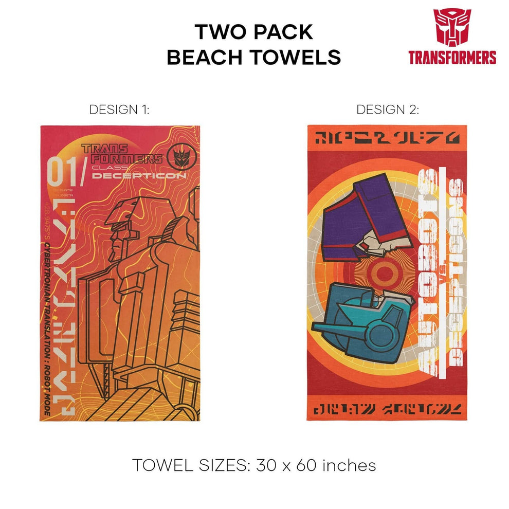 Hasbro Transformers Class Decept + Solar Punk 2-Pack Beach Towel 30x60