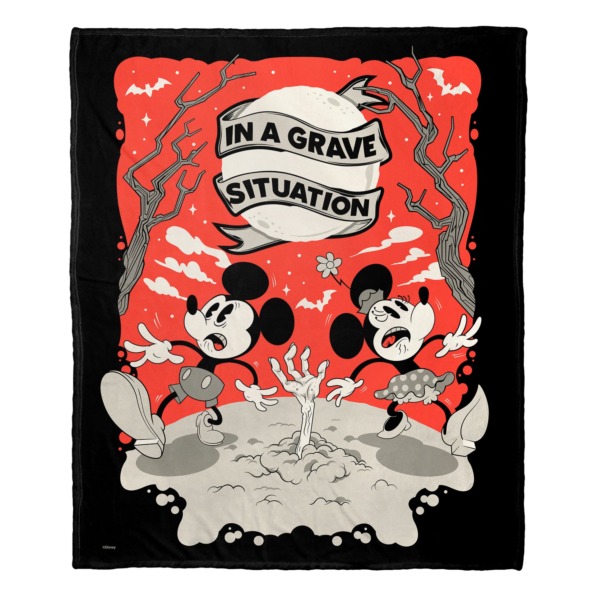 Disney Mickey Mouse Grave Situation Silk Touch Throw Blanket 50x60 Inc