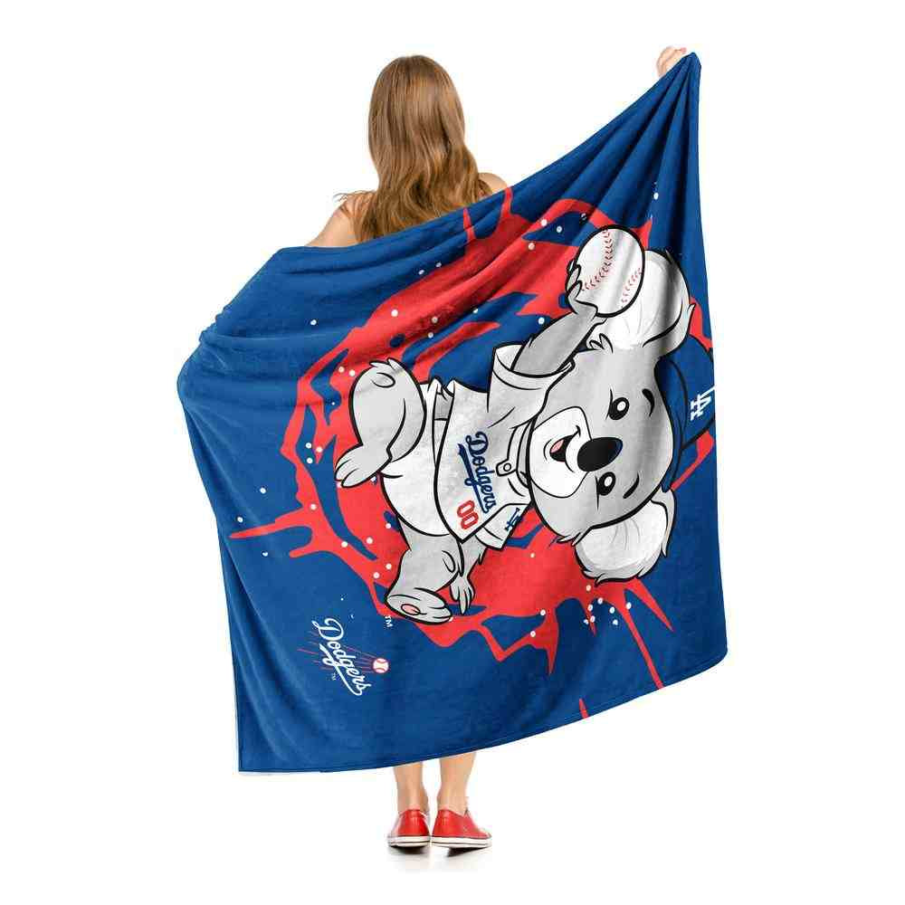 MLB Los Angeles Dodgers Mascot Silk Touch Throw Blanket 50x60 Inches