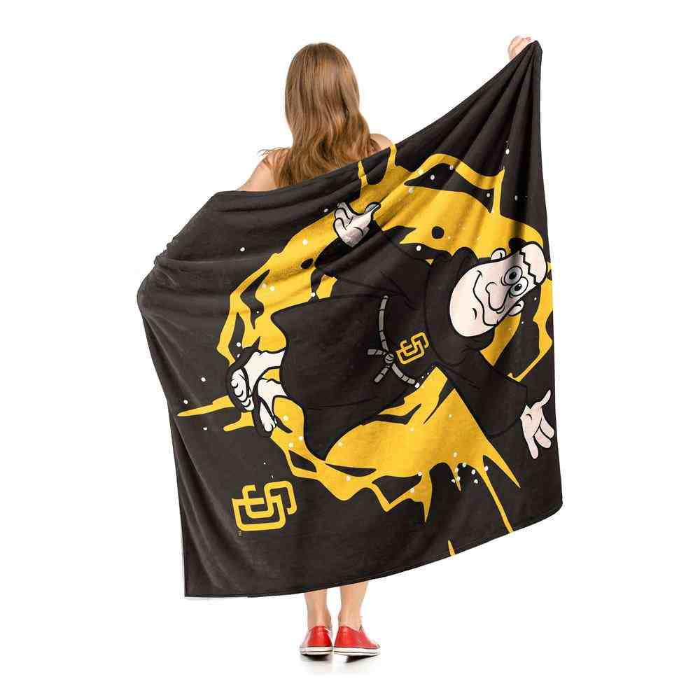 MLB San Diego Padres Mascot Silk Touch Sherpa Throw Blanket 50x60 Inch